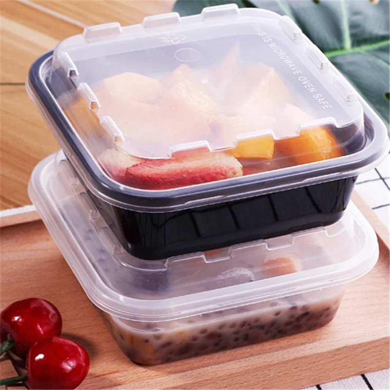 New Products 360ml Custom Plastic Square Disposal Box Dessert ...