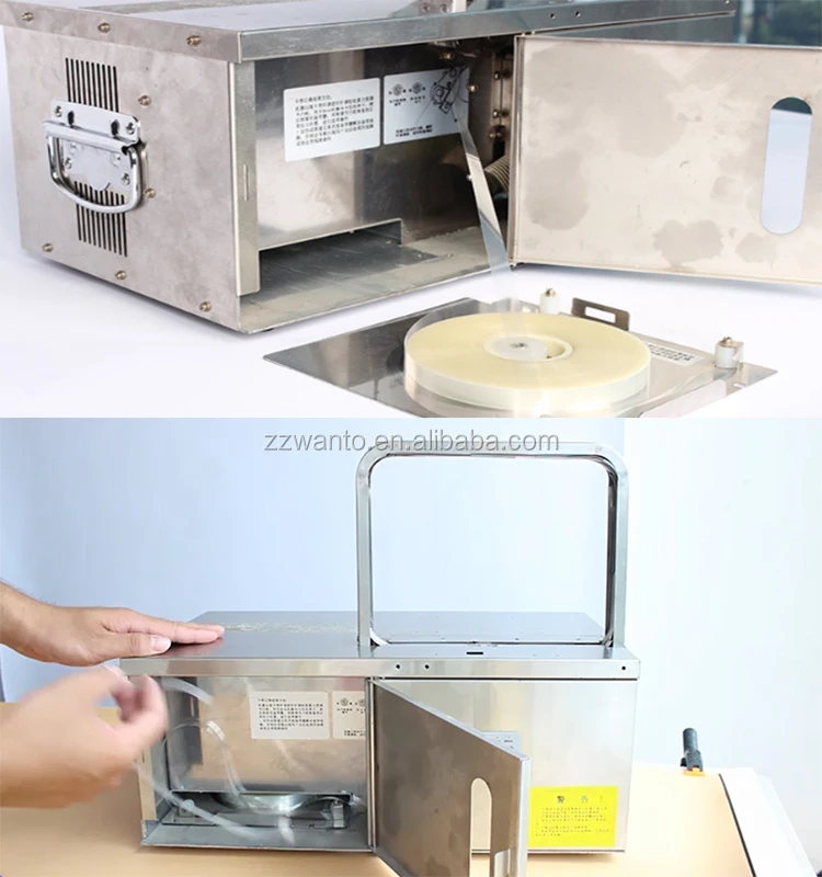 Tabletop Vegetables Strapping Machine Heat Sealing Tape Banding Machine ...