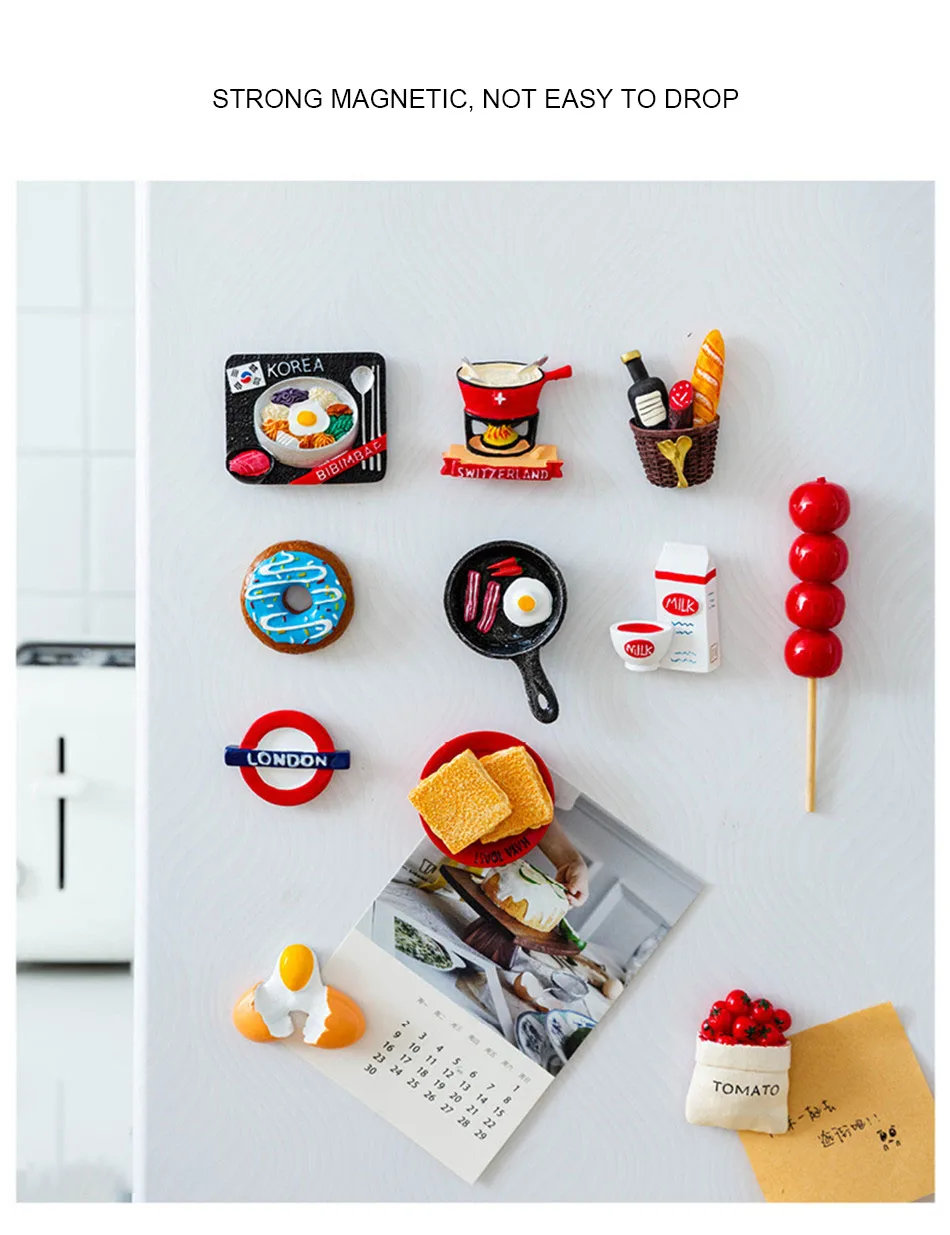 Personalized Custom Food 3d Magnets For Fridge Souvenir Wooden Fridge ...