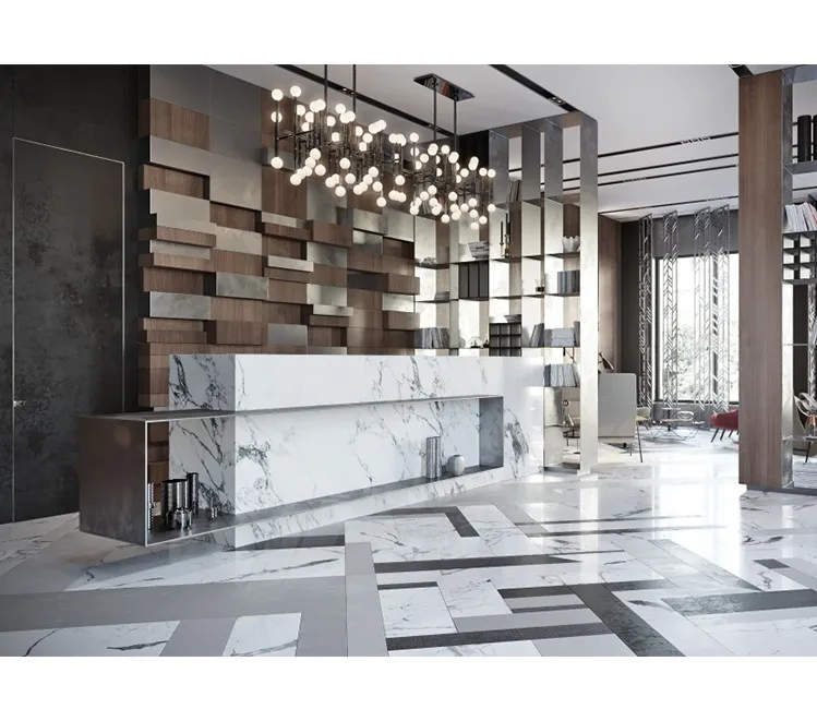 Natural Marble Stone Office Reception Counter - Stylish & Durable