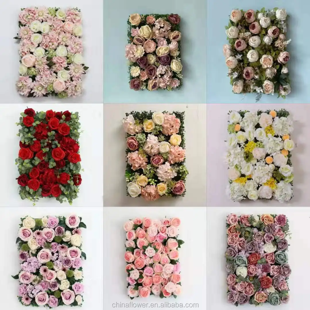 Fc1002 High Quality Wedding Backdrop Artificial Peony Flower Wall Mat ...