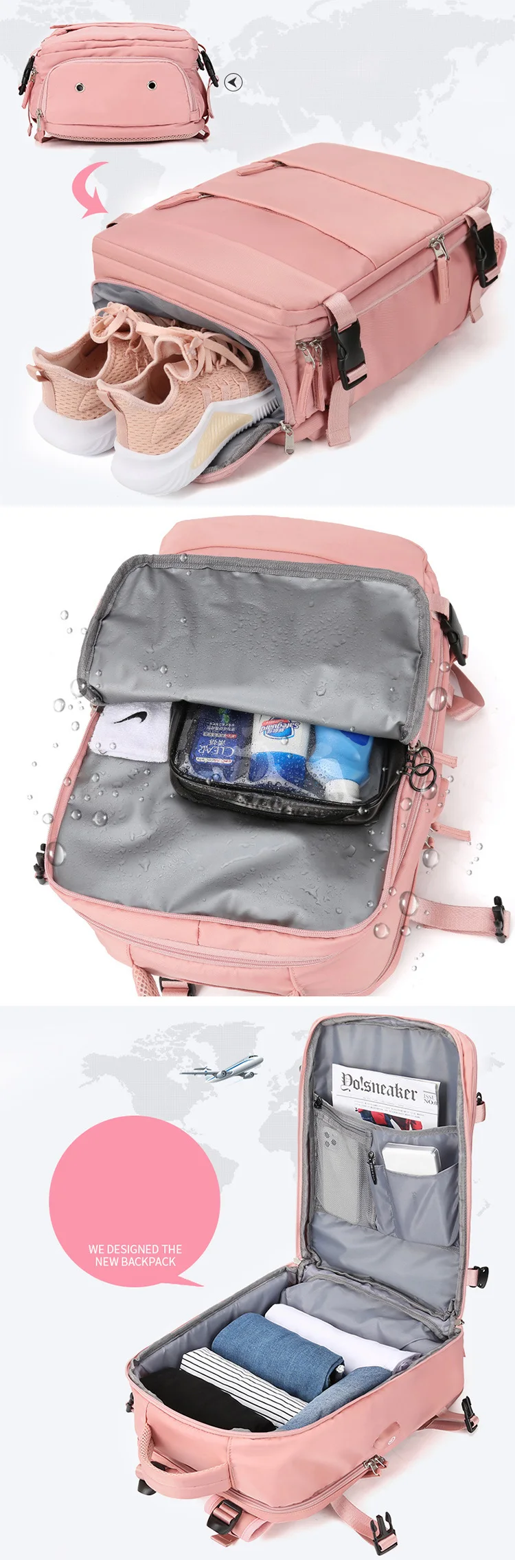 Smart Backpack for Travelling - USB Charging & Anti-theft