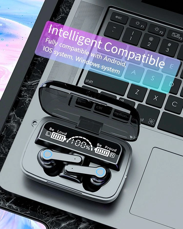 M19 TWS BT Earbud Touch Waterproof LED Display Sport Music Headset