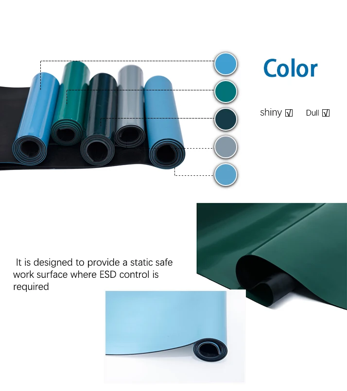 Anti-static ESD Rubber Mats - 1.8mm Thickness & 10e6-10e9 Surface ...