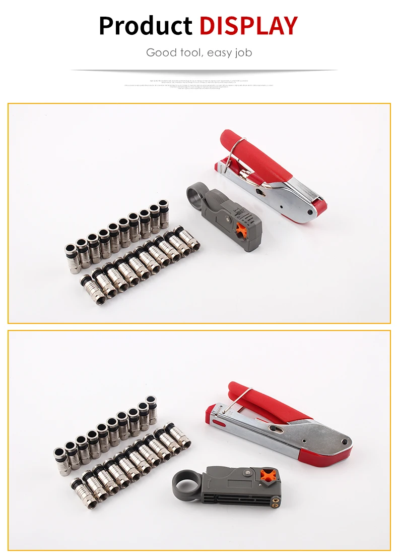 Catv Coaxial Cabling Set Coax Cable Crimper And Stripper Coaxial ...
