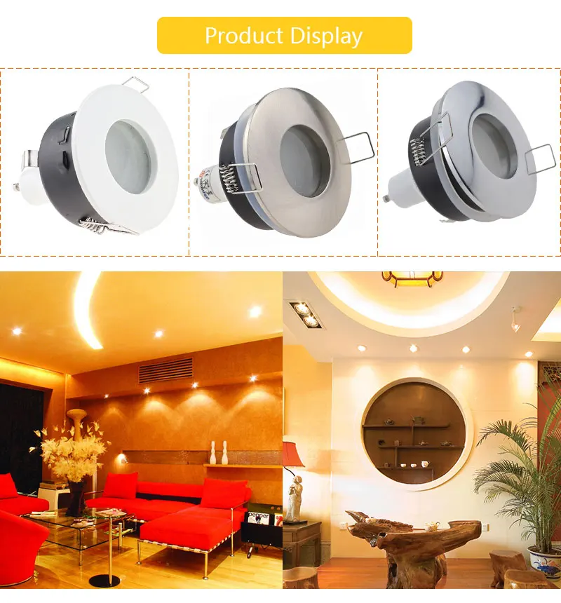 IP65 Waterproof LED Bathroom Ceiling Light Fixtures MR16 GU10