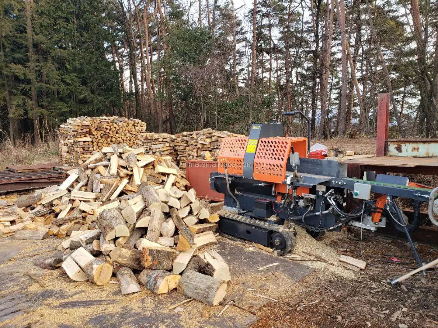 12 tonnen holz cutter, brennholz log prozessor, log splitter made in ...