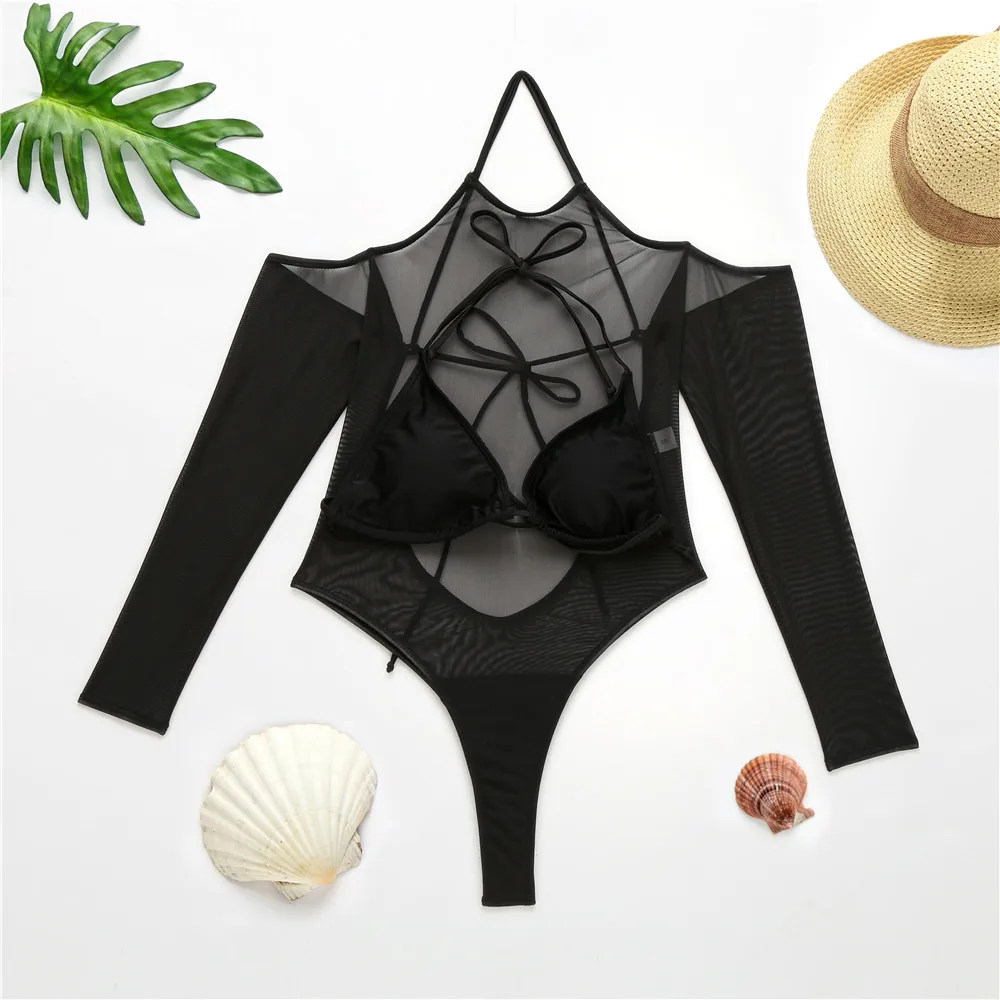 Custom Sexy Sheer One Piece Swimsuit for Women | Push Up Bathing Suit ...