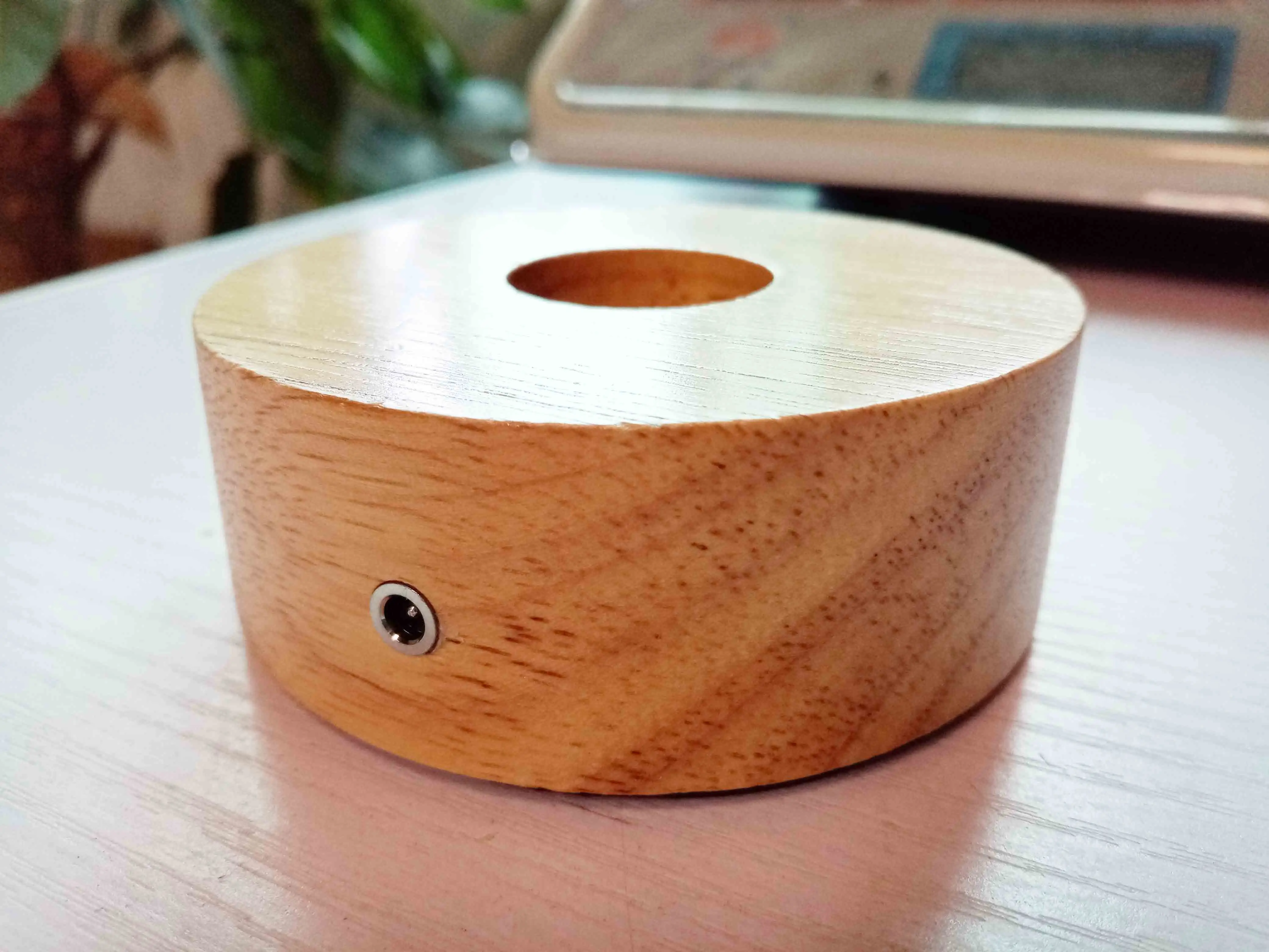 5v Usb Luminous Wood Led Light Lamp Base Crystal Glass Transparent ...