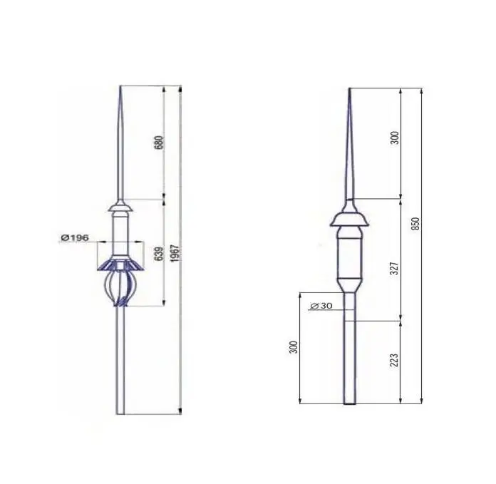 France Franklin Lightning Rod - Saint-Elme Active 1D, 2D