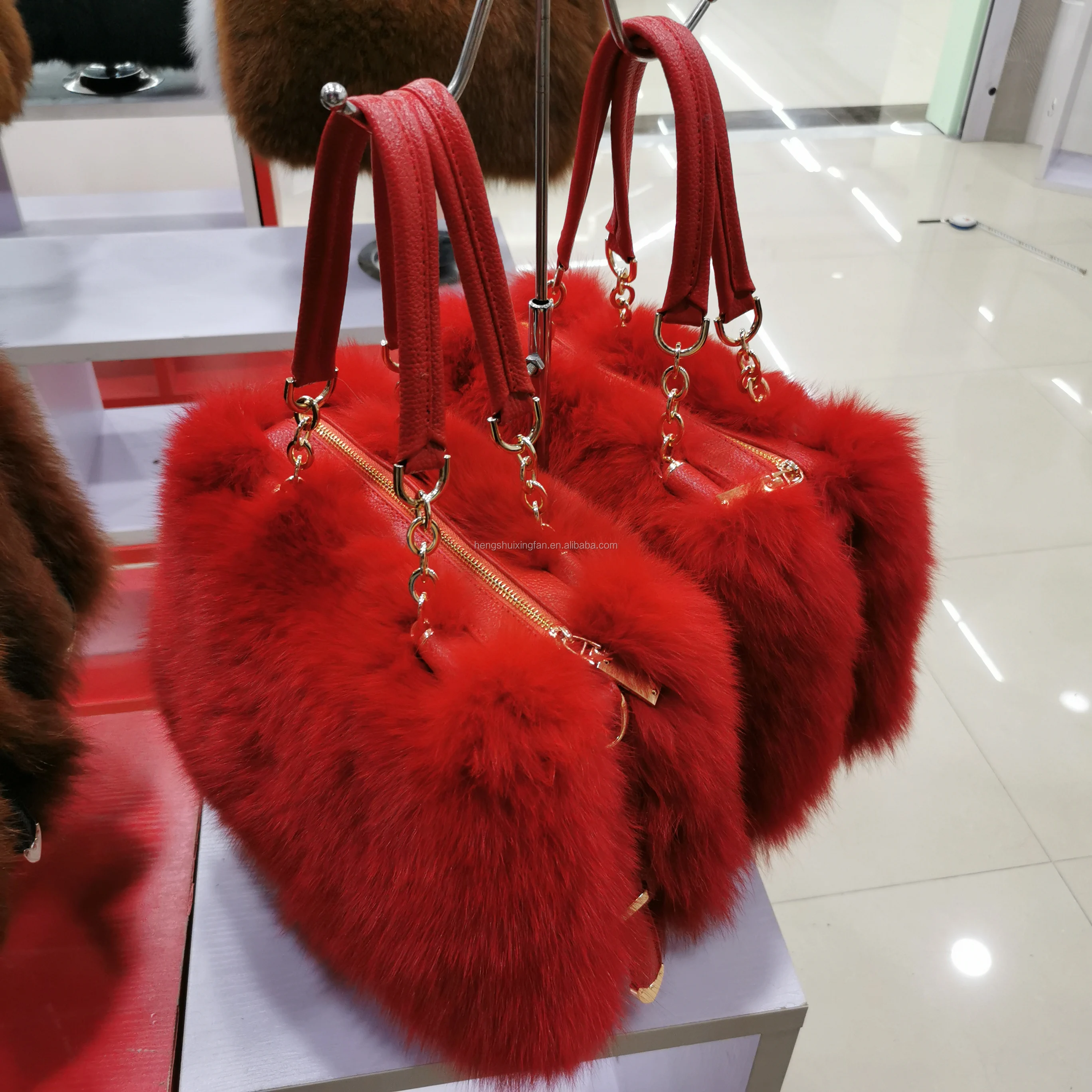 High Quality Luxury Fox Fur Handbag Fox Fur Bag For Women - Buy High ...