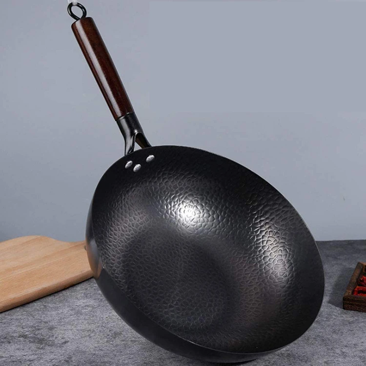 Fish Scale Wok - Hammered Black Steel for Perfect Cooking
