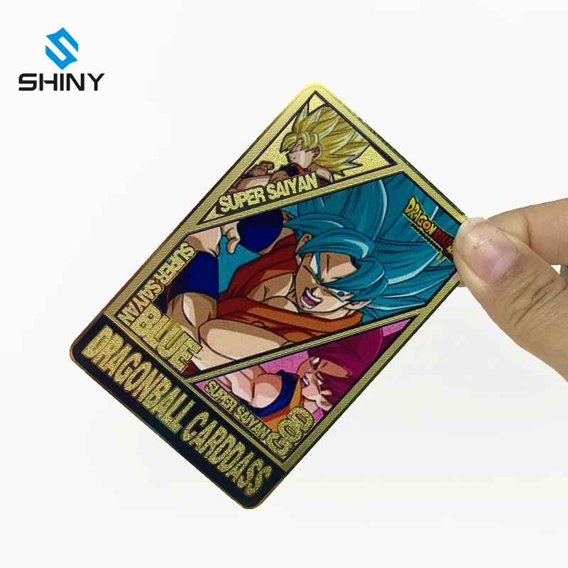 Dragon Ball Anime Card Gold Metal Custom New Trading Card Games - Buy ...