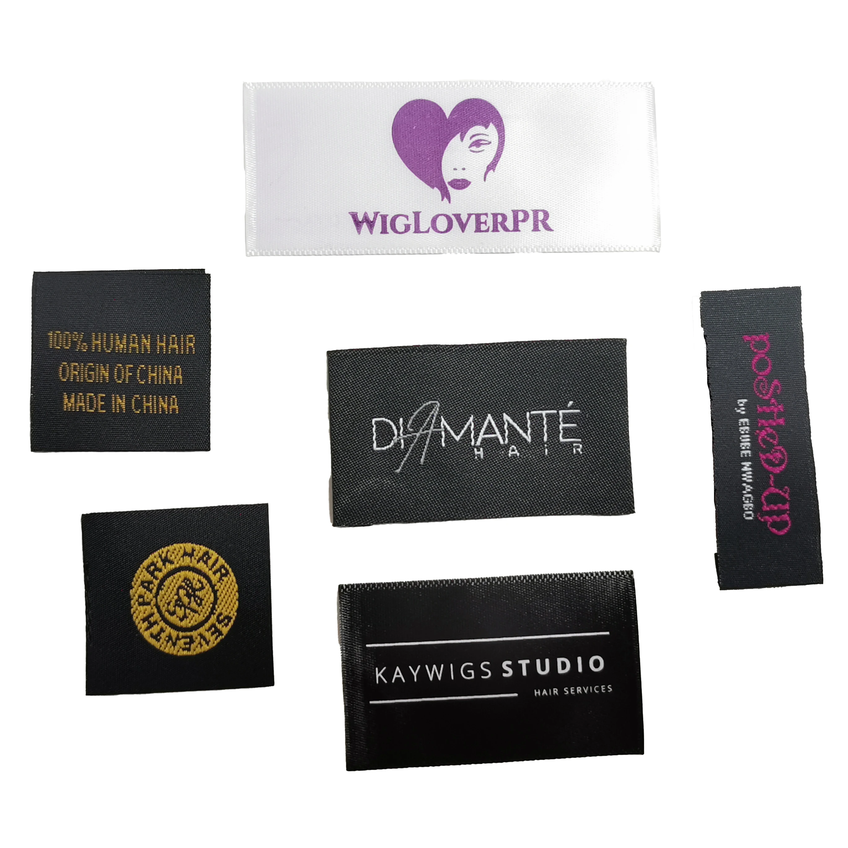 Custom Own Brand Symbol Hair Wig Tags Woven Labels For Clothes/hats ...