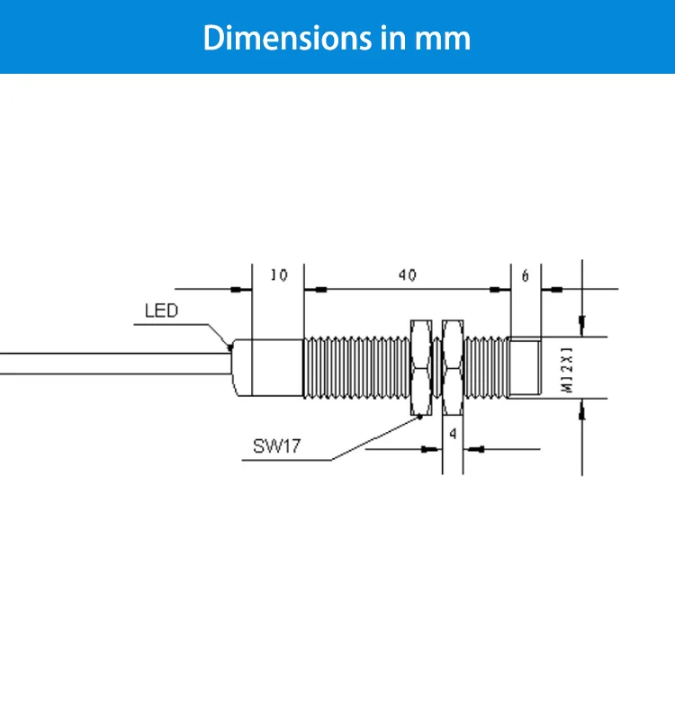 Sipu Extended Temperature Sensor J12-D4NK Flush M12 Proximity Switch Inductive Proximity Sensor ...