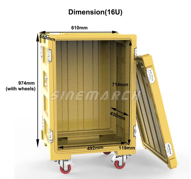 16U HDPE Flight Case - Waterproof Rack for Pro-audio