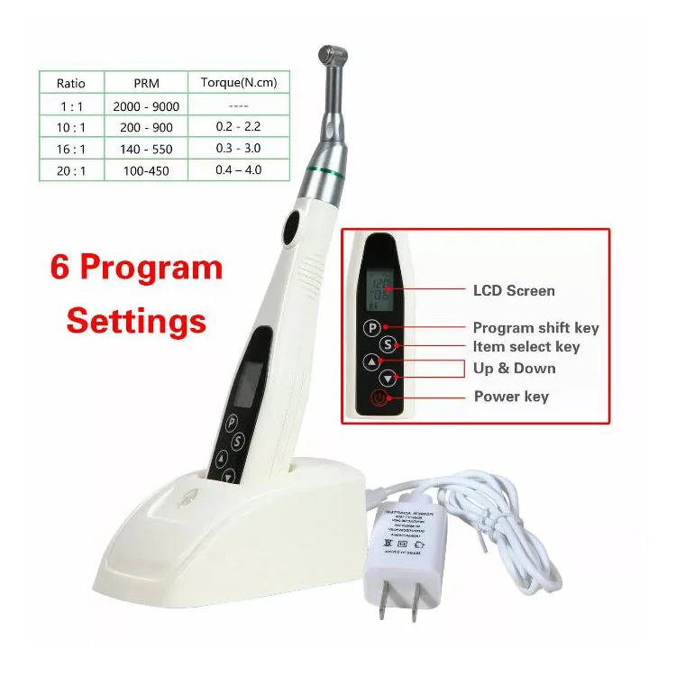 Dental Root Canal Endo LED 16: 1 Wireless Reduction Contra Angle ...