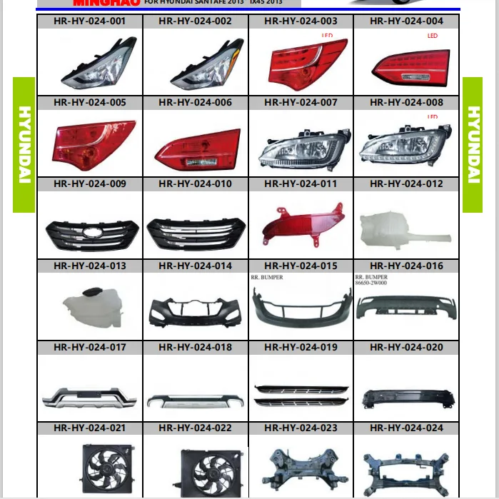 Plastic Rear Bumper for Hyundai Santa Fe 2013 Bull Bar