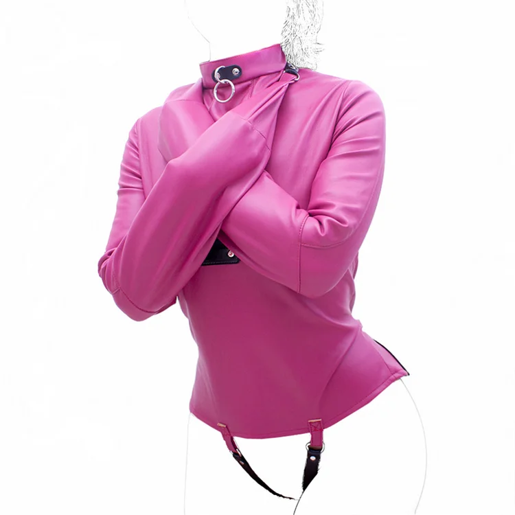 Top Body Jacket Lange Mouw Leren Dwangbuis Bondage Open Kruis Rechte ...