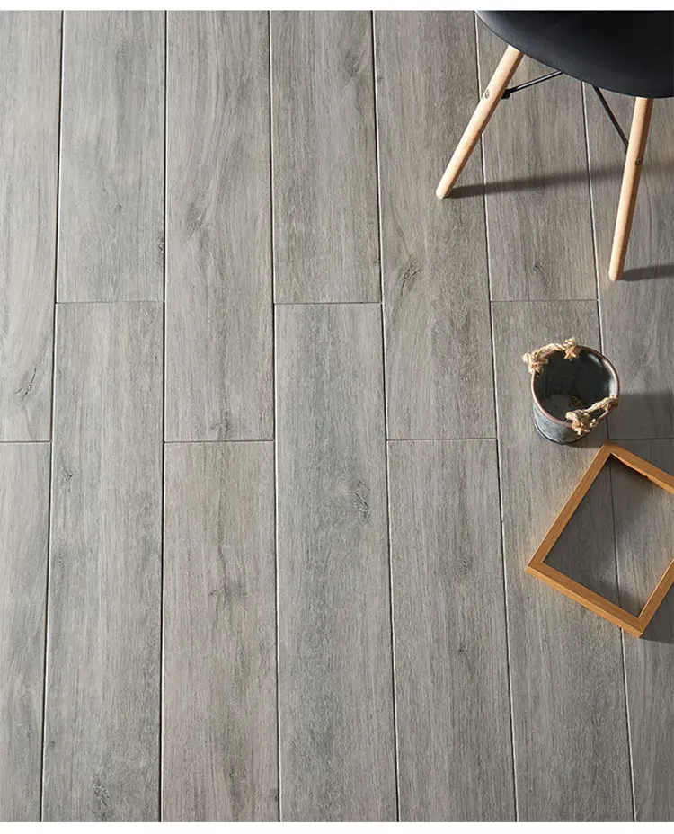 Glazed Gray Color Non-slip 200x1000 Wood Grain Design Ceramic Floor ...