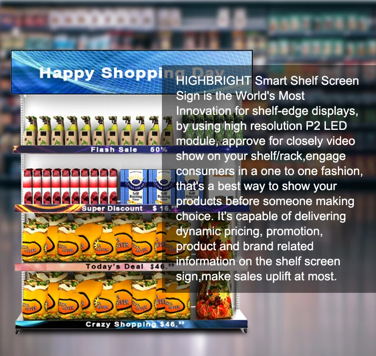 Shelf Edge Digital LED Signage for Produce Table Vegetable Fruit