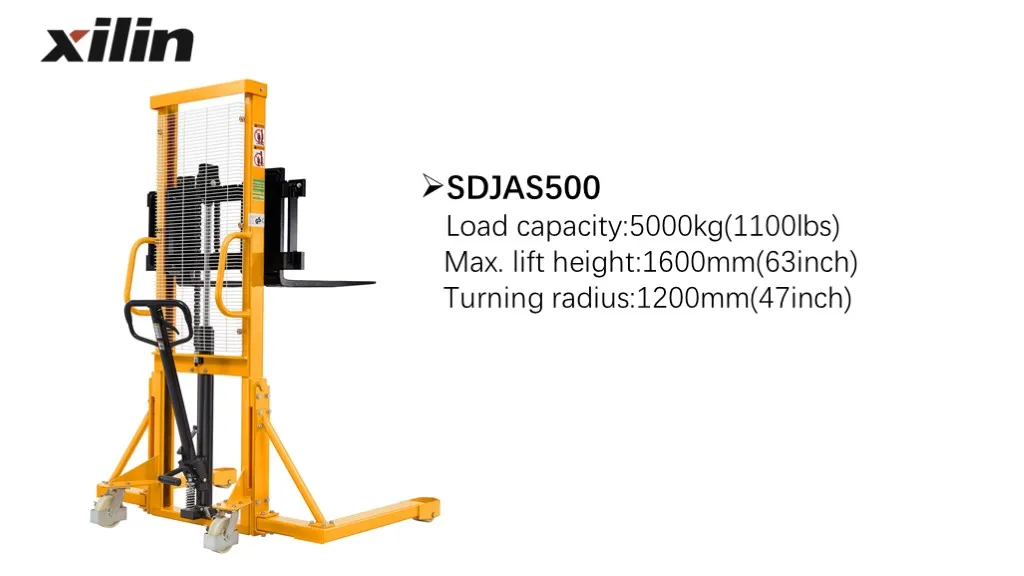 Xilin 500kg Forklift - Manual Stacker with Straddle Legs