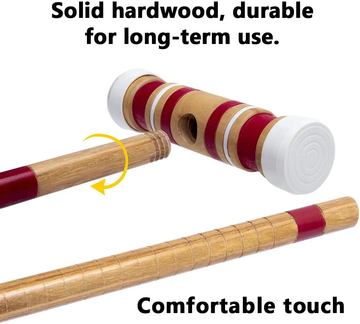 Gibbon Six Player Deluxe Croquet Set With Wooden Mallets,Colored Balls ...