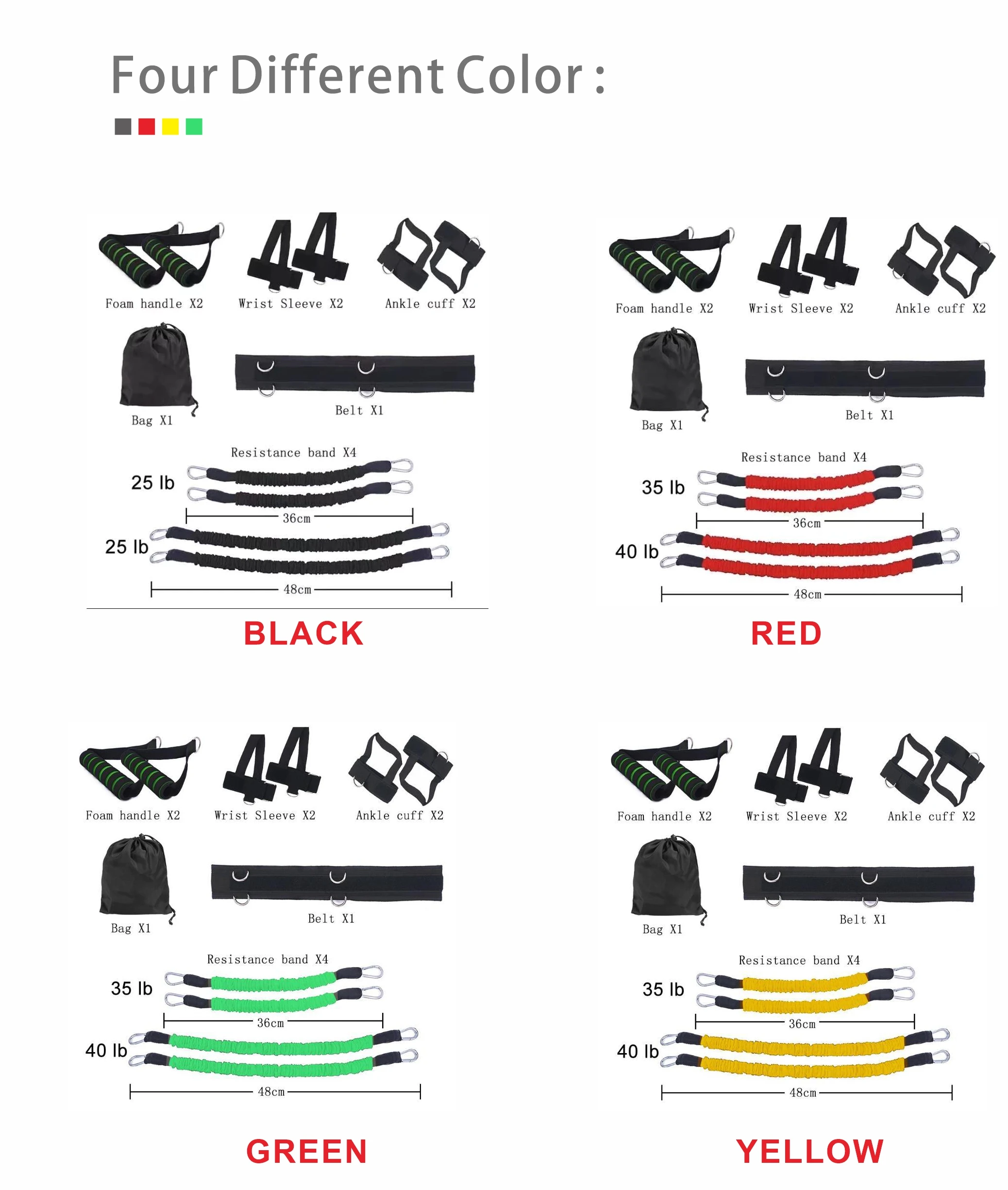 100lb Sports Boxing Training Resistance Bands Explosive Force Fitness ...