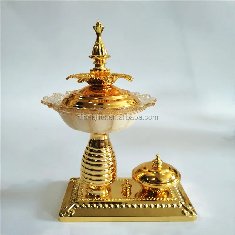 Muslim Decoration Portable Arabian Charcoal Incense Burner Metal Glass ...