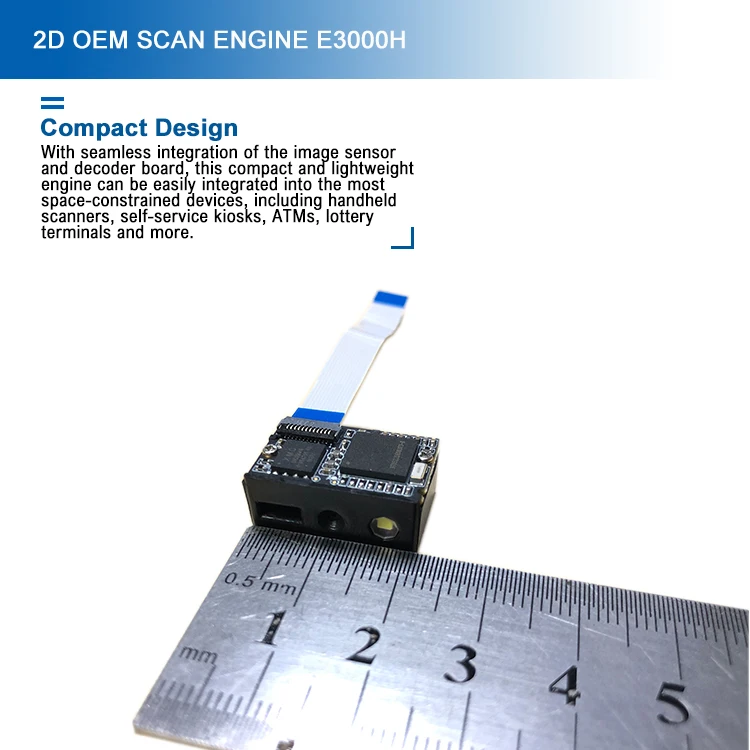 Mini Size E3000H Barcode Scanner - Compatible with Arduino