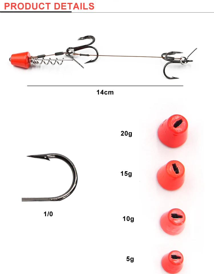 Wholesale Pike Hook Big Soft Plastic Lure Shad Stinger Rig
