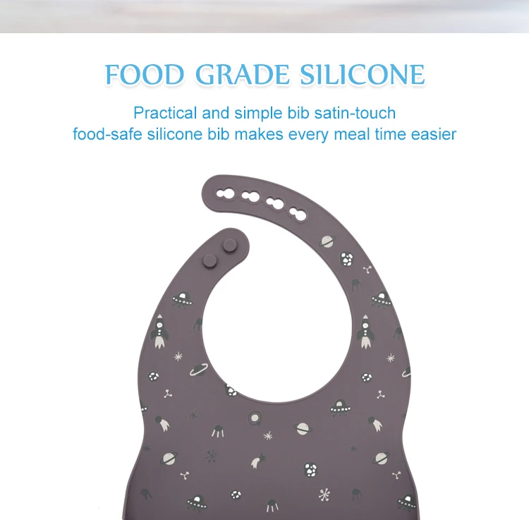 Bpa Free Waterproof Silicone Baby Bib With With Food Catcher Baby ...