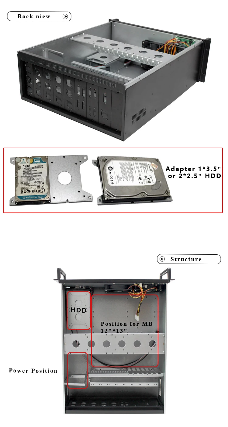 Aluminium Rack Mounted 19 Inch 4u Server Chassis With Dual Psu ...