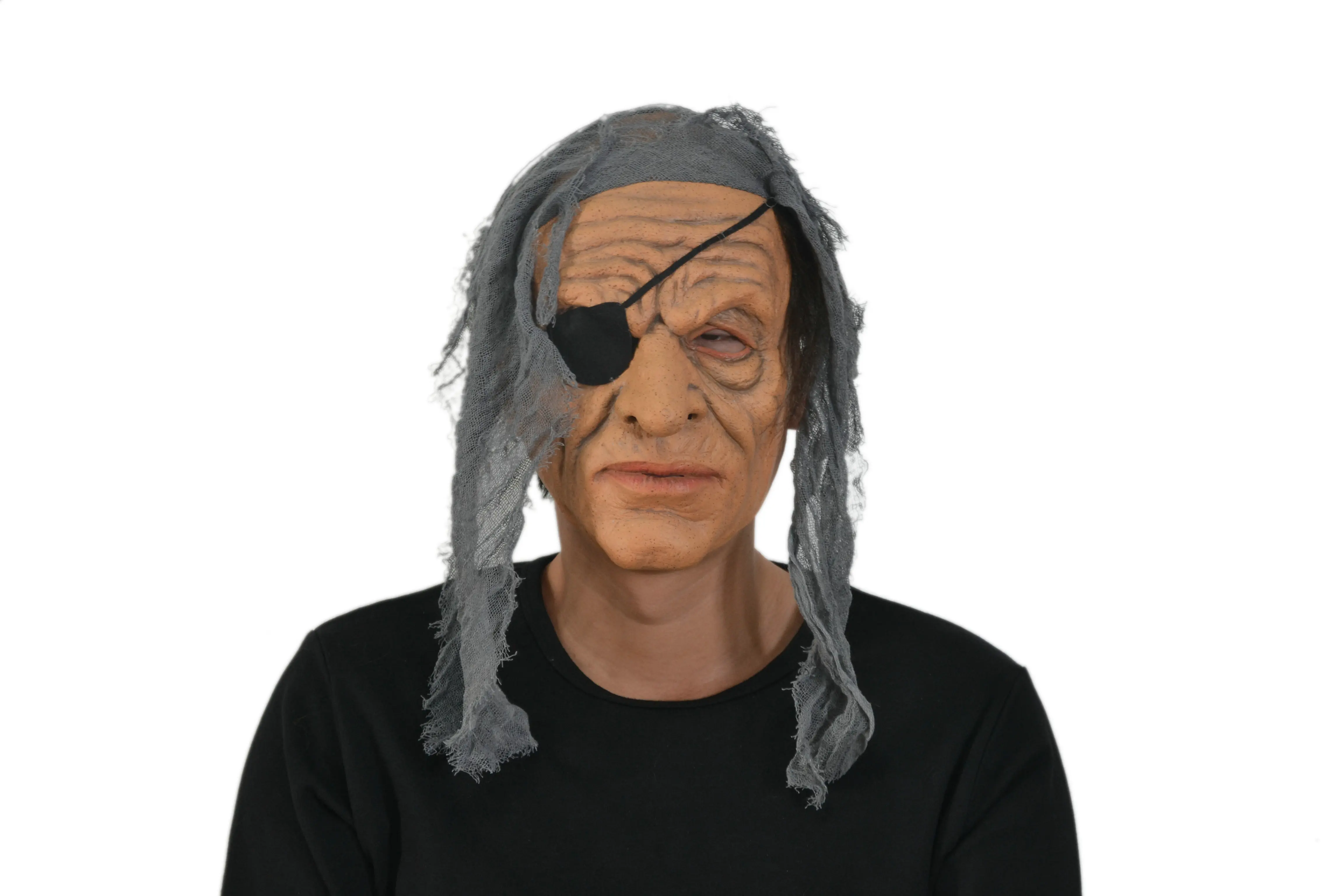 Haunted Props Halloween Cosplay Party Full Head Adult Old Man Realistic ...
