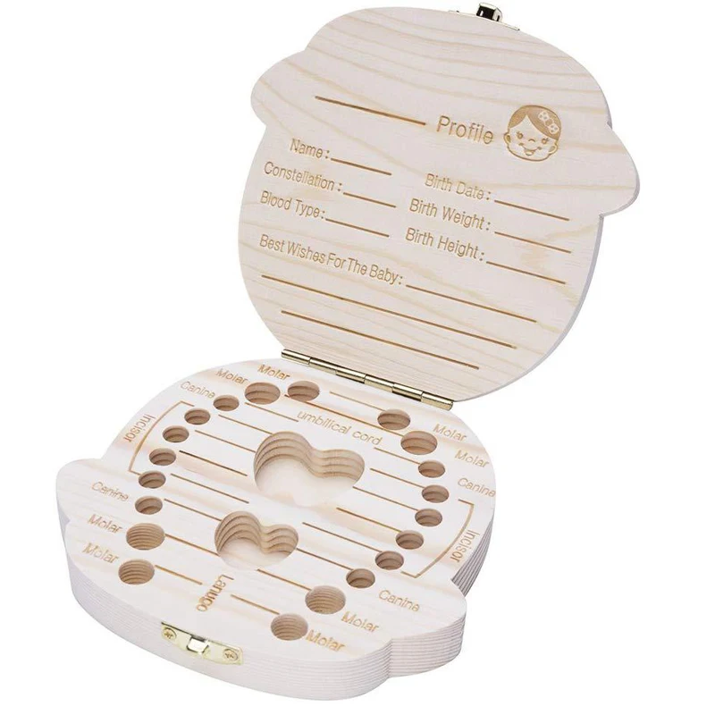 Wholesale Wooden Kids Customizable Boy Girl Milk Teeth Storage Box Wood ...