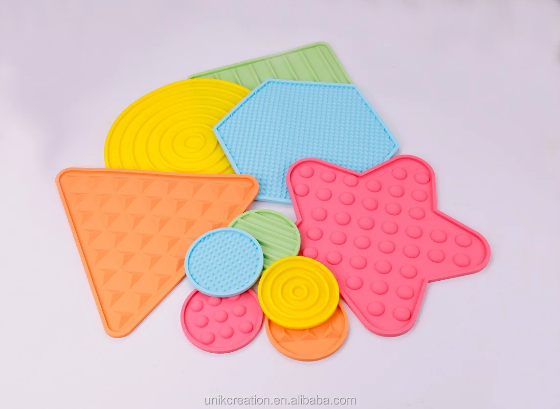 Colorful Sensory Texture Mat Different Silicone Shape Sensory Toys For ...