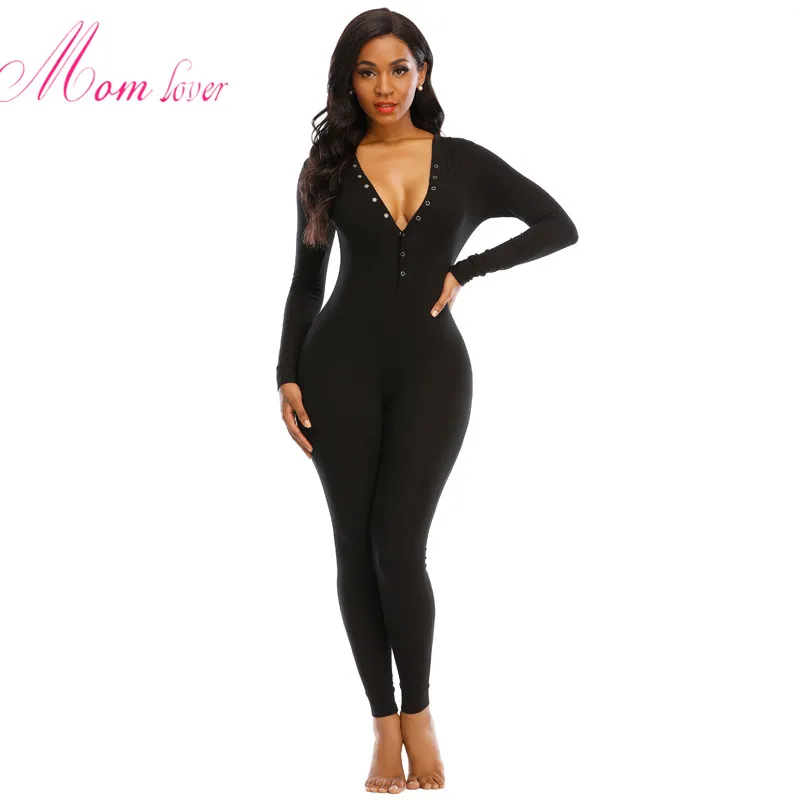 Momlover Custom Logo Plain Color Cotton Long Leg Onesie For Women ...