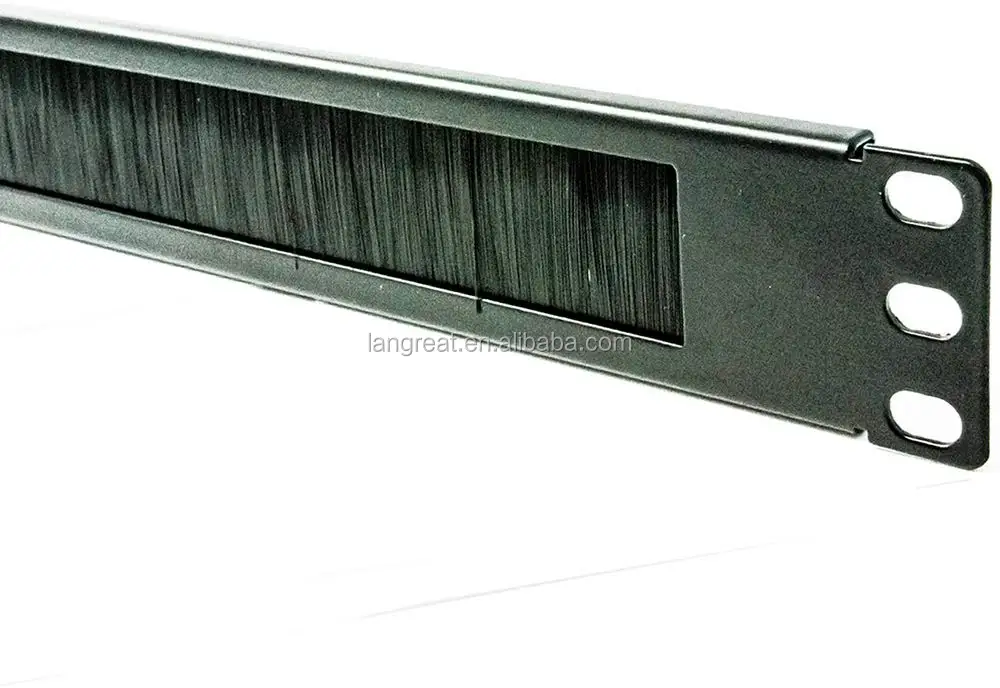 1U Brush Strip Horizontal Server Rack Cable Management Panel
