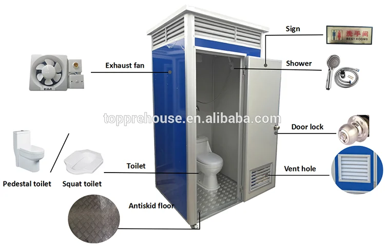 Cheap Used Spare Parts Assembly Toilets Cabin Easily Installed Prefab ...