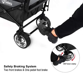 Outdoor Kids Folding Wagon - Easy Folding Baby Trolley