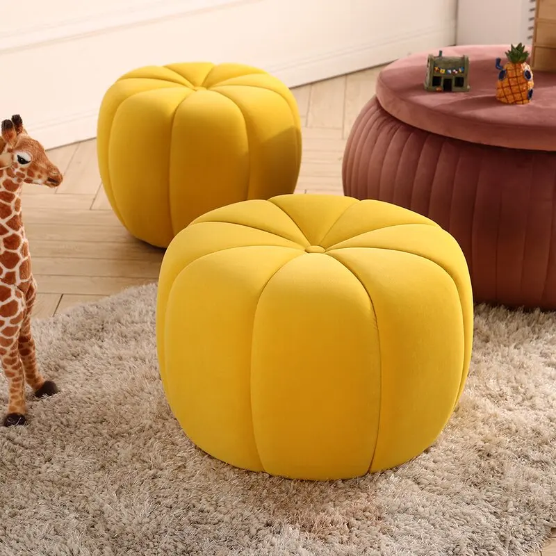 Fabric Puff Floor Foot Stools Velvet Pouff Geant Housse Ottomans And ...