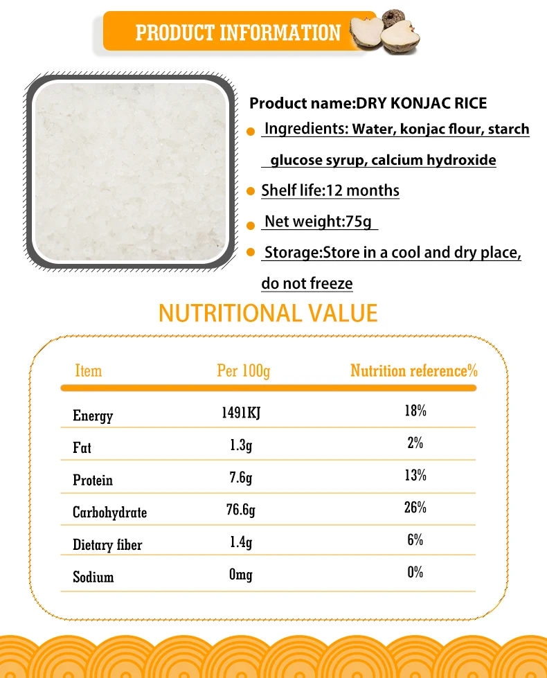 Konjac Factory OEM Slimming Konjac Rice - Organic Shiritaki