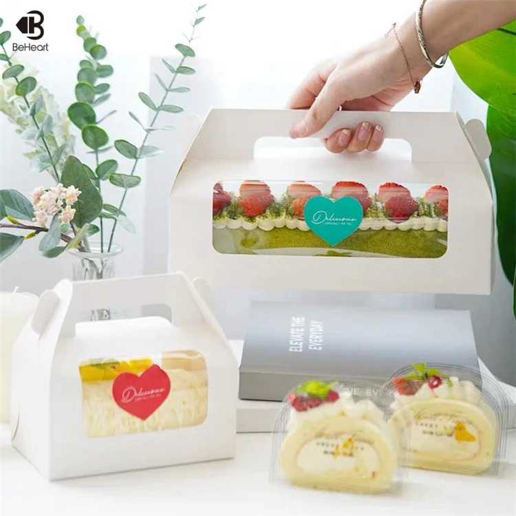 Beheart White Chiffon Dessert Swiss Towel Roll Slice Cakes Packaging ...