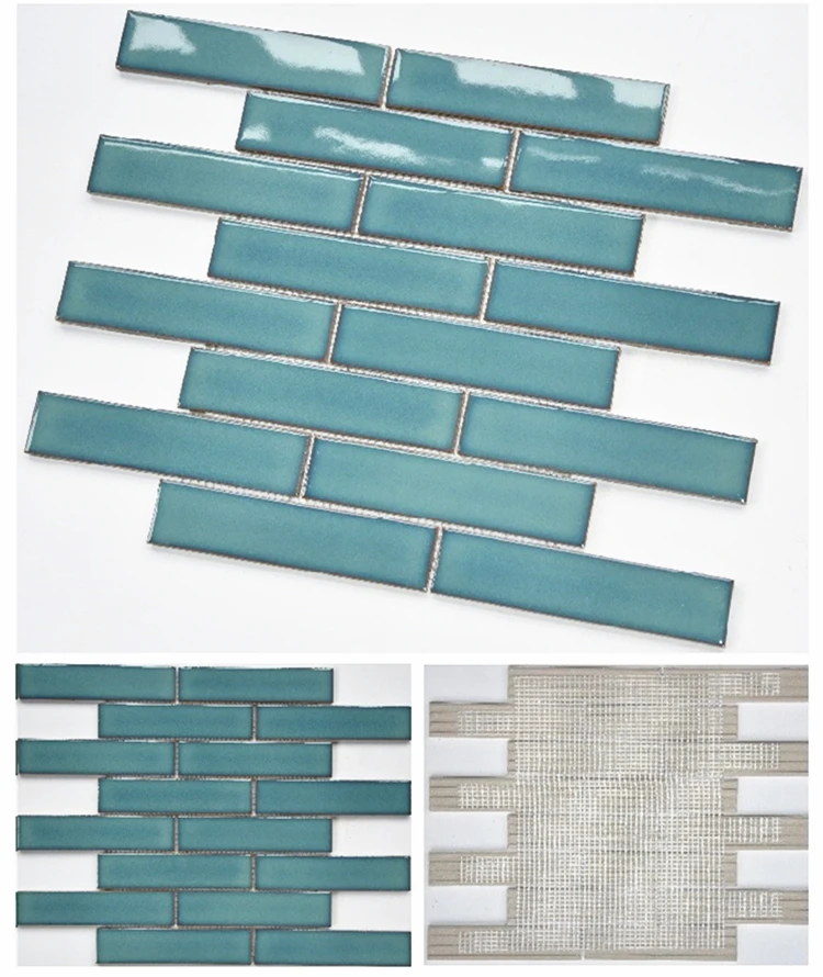Baby Blue Strip Ceramic Porcelain Subway Tile Kitchen Wall Mosaic - Buy ...