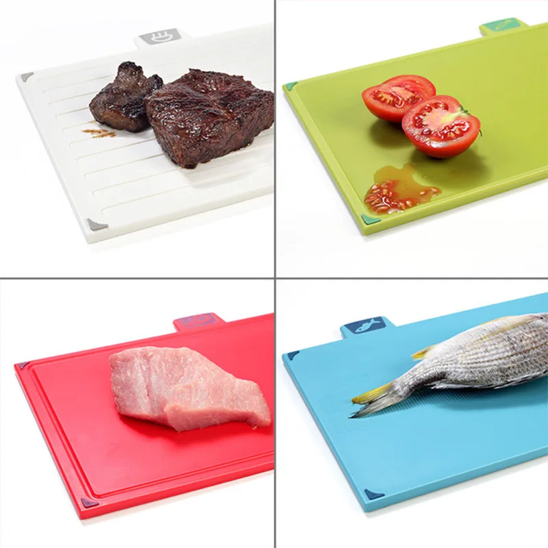 Extra Thick Flexible Plastic Chopping Board Set for Kitchen