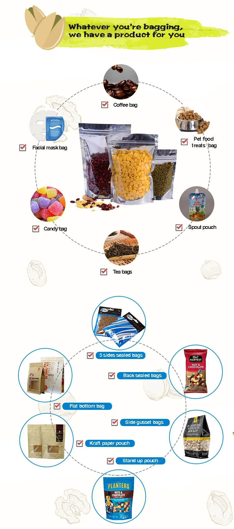 Emballage Alimentaire Kraft Salted Egg Chips Nuts Snack Aluminum ...