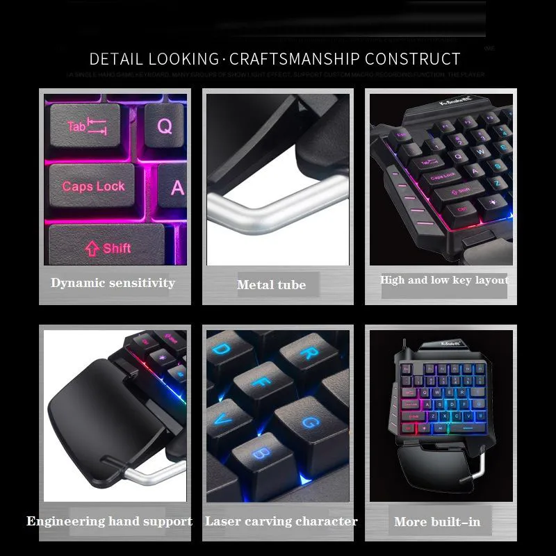 G92 One-handed Keyboard Colorful Rgb Backlight Non-mechanical 35 Key ...