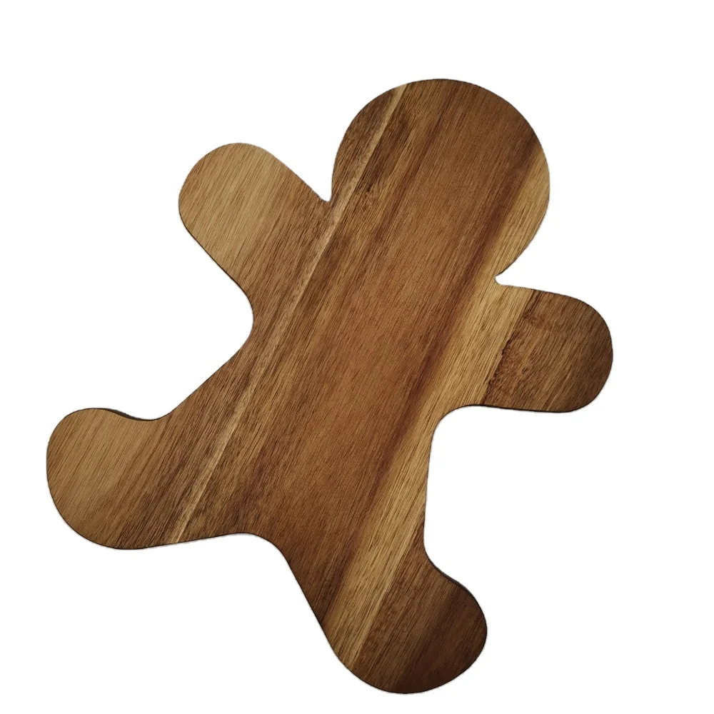 Gingerbread Man Shape Acacia Wood Cheese Board Customized - Buy ...