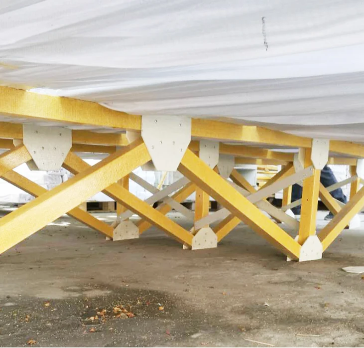 High Strength Fiberglass Truss Frame Frp Truss Supports - Buy ...