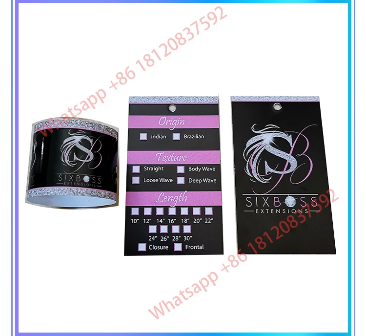 Ht-15 Custom Brand Name Printing Women Human Hair Wig Price Swing Tags ...